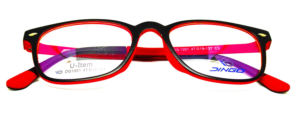 Dingo DG 1001 TR90 BLACK-RED Frame – Devi Opticians